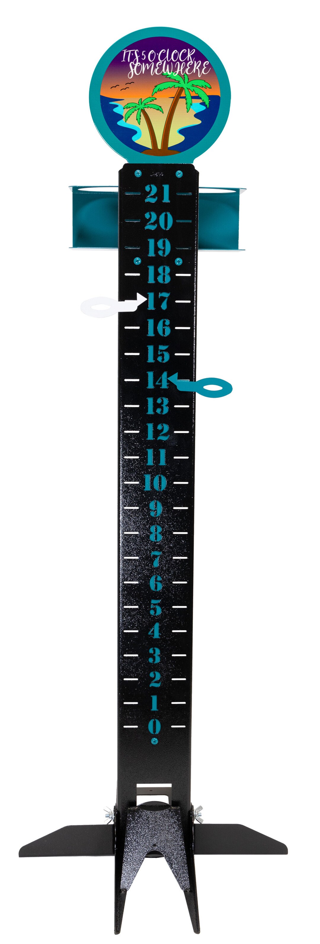 Tropical Oasis Steel Metal Lawn Scoreboard Cup Holder Yard Score Keeper ...