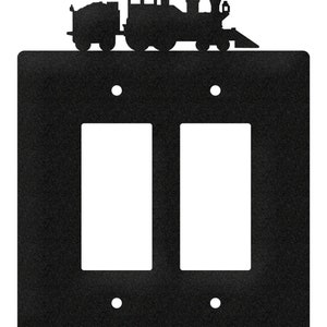 Coal Train Engine Locomotive Railroad Light Switch Double Plate Cover ...