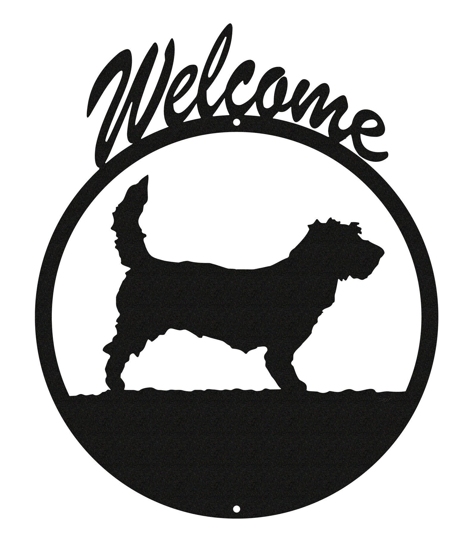 Dog PBGV Black Metal Welcome Sign - Etsy