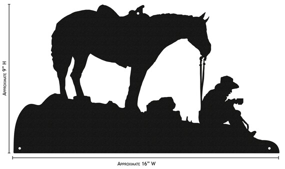 Cowboy On Horseback Silhouette