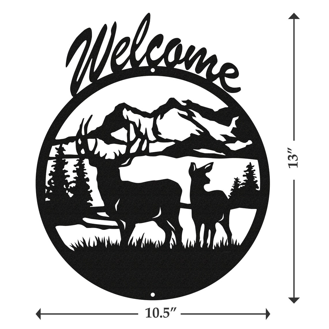 Deer Buck Wildlife Black Metal Welcome Sign - Etsy