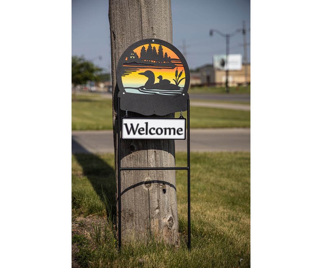 Loon Duck Bird Metal Yard Sign - Etsy
