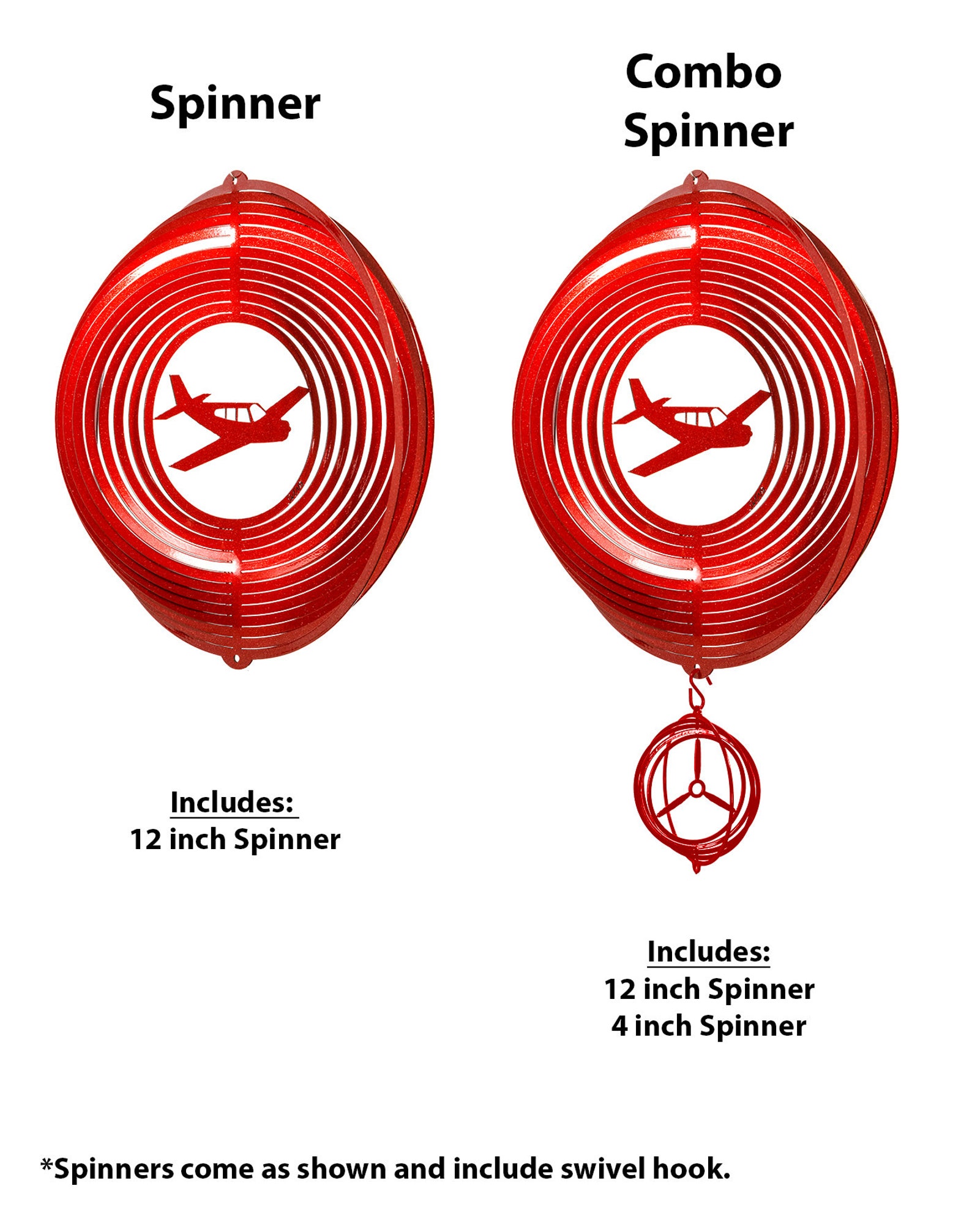 Airplane Low Wing Circle Red Swirly Metal Wind Spinner - Etsy