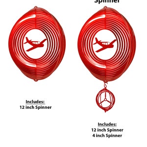 Airplane Low Wing Circle Red Swirly Metal Wind Spinner - Etsy