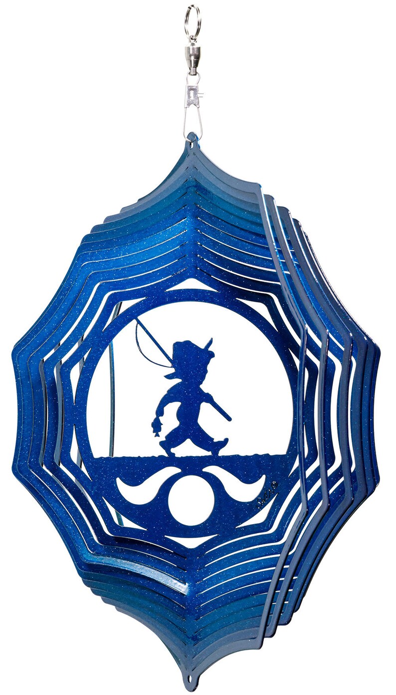 Fisher Boy Web Swirly Metal Wind Spinner - Etsy