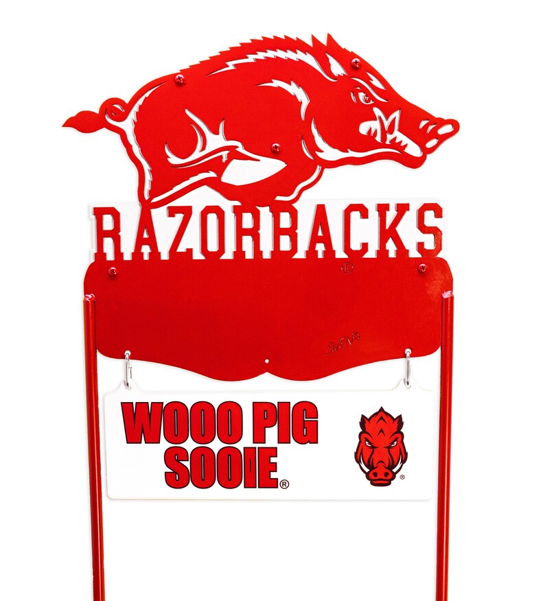 Arkansas Razorbacks Collegiate Logo Metal Yard Sign | Etsy