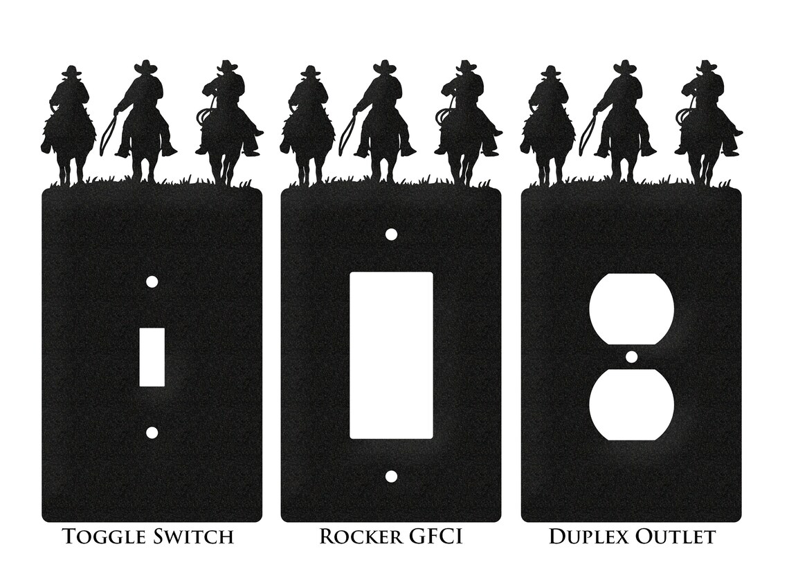 Three Cowboys Western Light Switch Double Plate Cover - Etsy