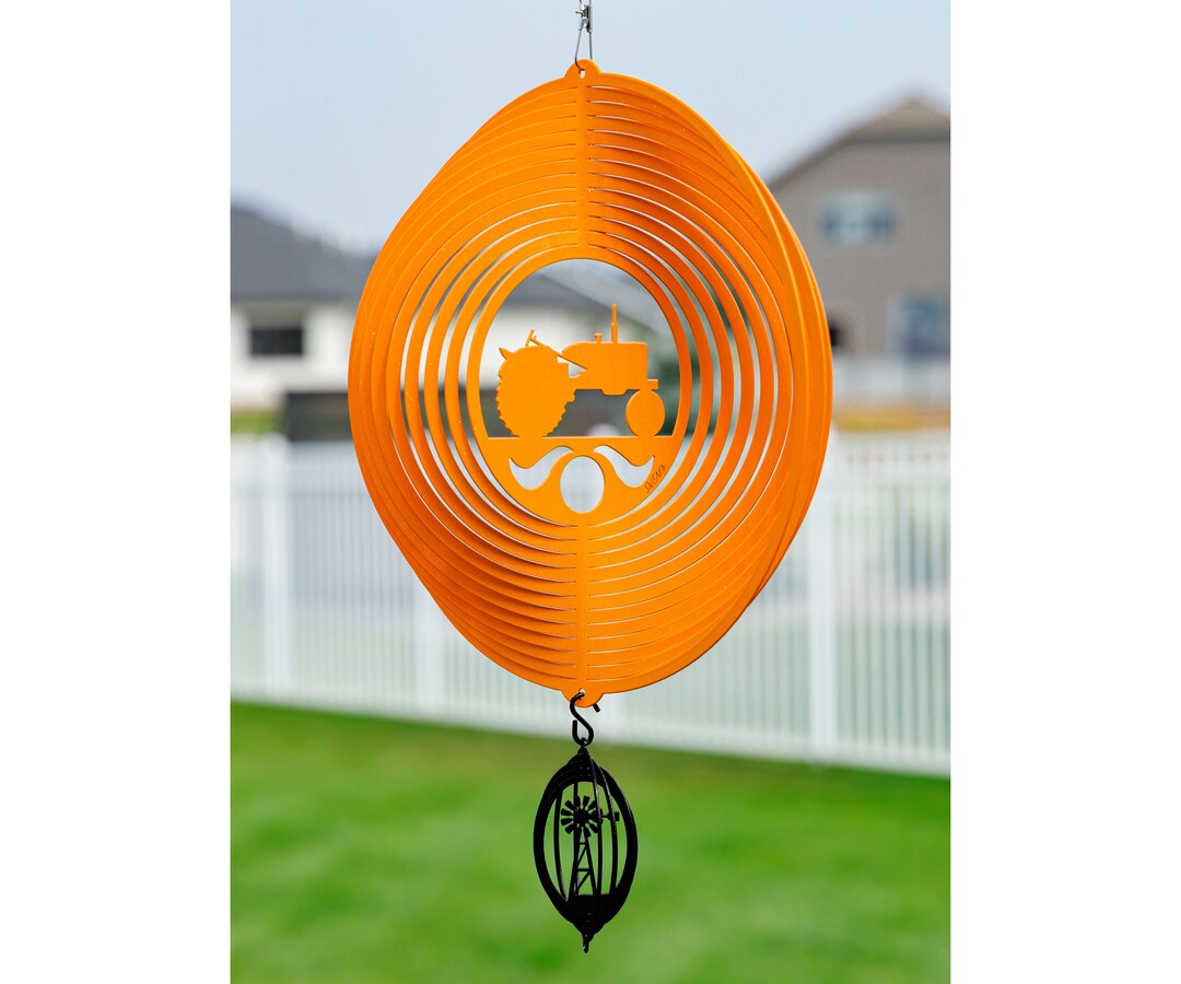 Tractor Orange Swirly Metal Wind Spinner - Etsy