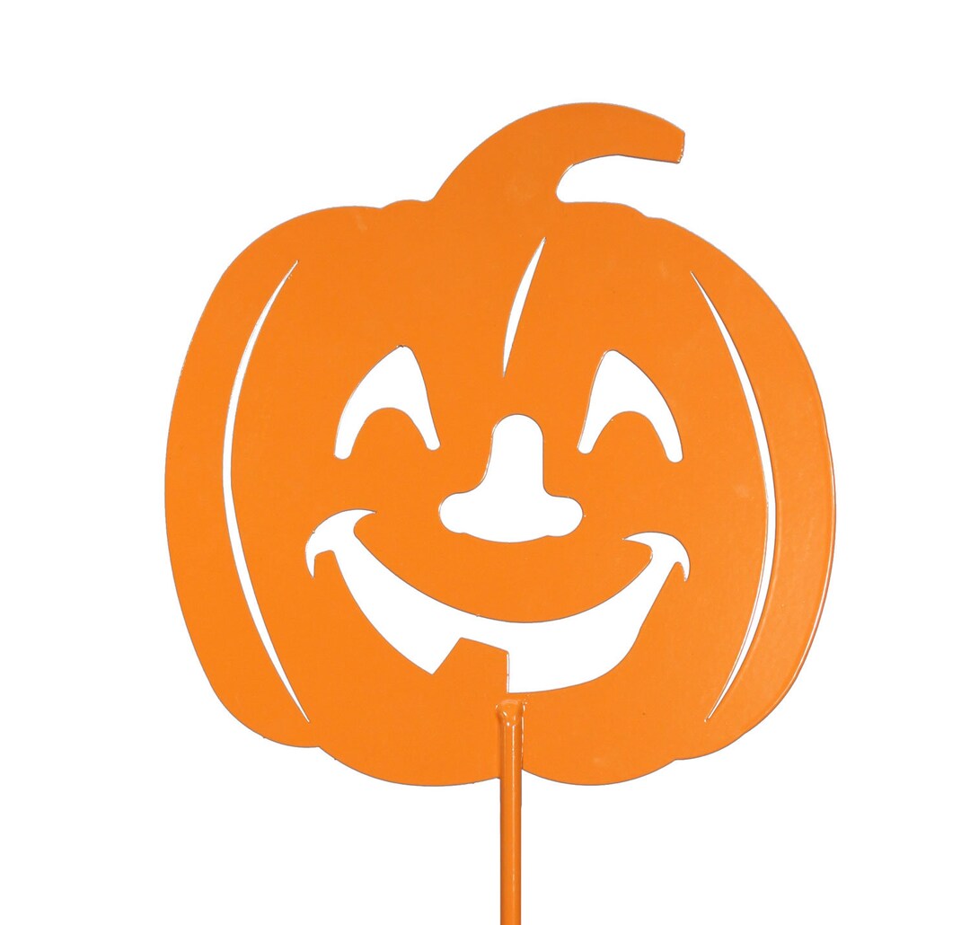 Hand Made Pumpkin Round Face Orange Yard Art - Etsy