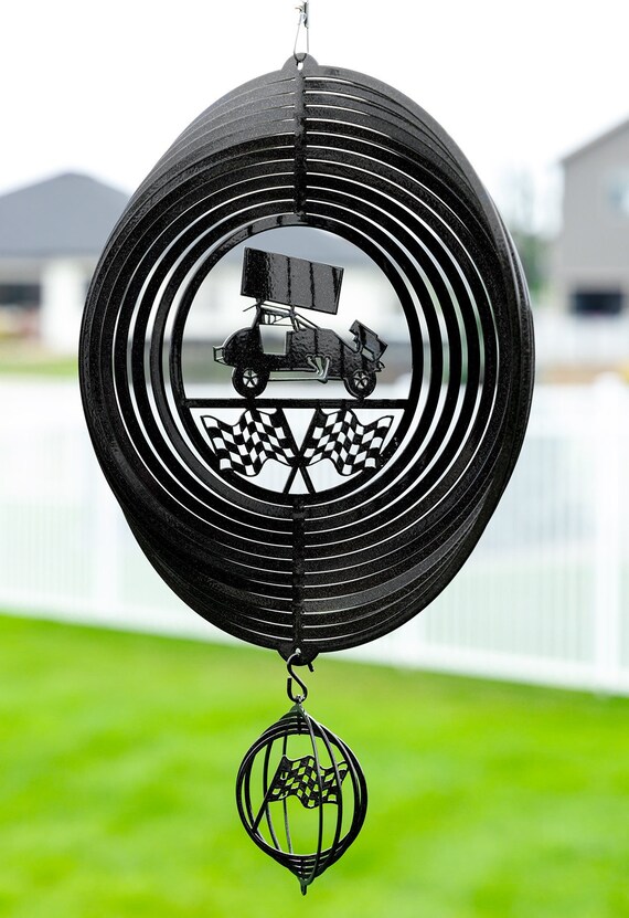 Race Sprint Car Racing Swirly Metal Wind Spinner - Etsy