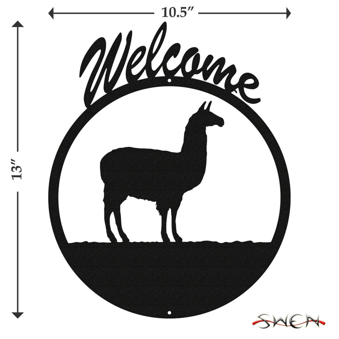 Llama Alpaca Black Metal Welcome Sign | Etsy