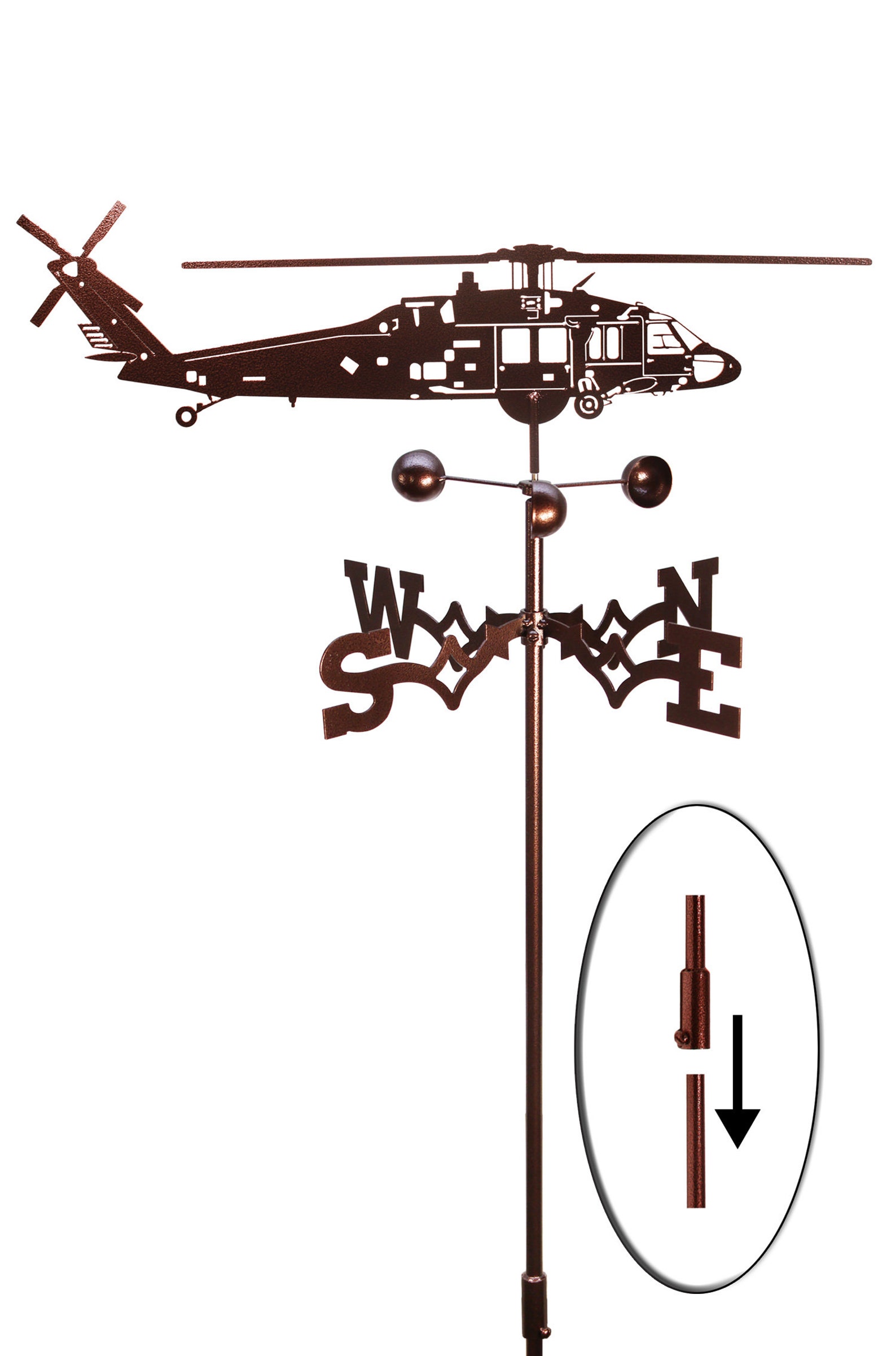 Hand Made Black Hawk Helicopter Weathervane New - Etsy