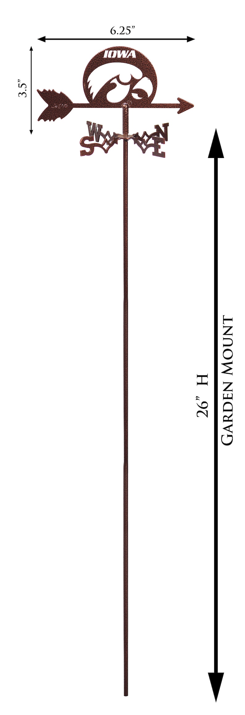 Mini Iowa Hawkeye Hawkeyes Flower Pot Weathervane - Etsy