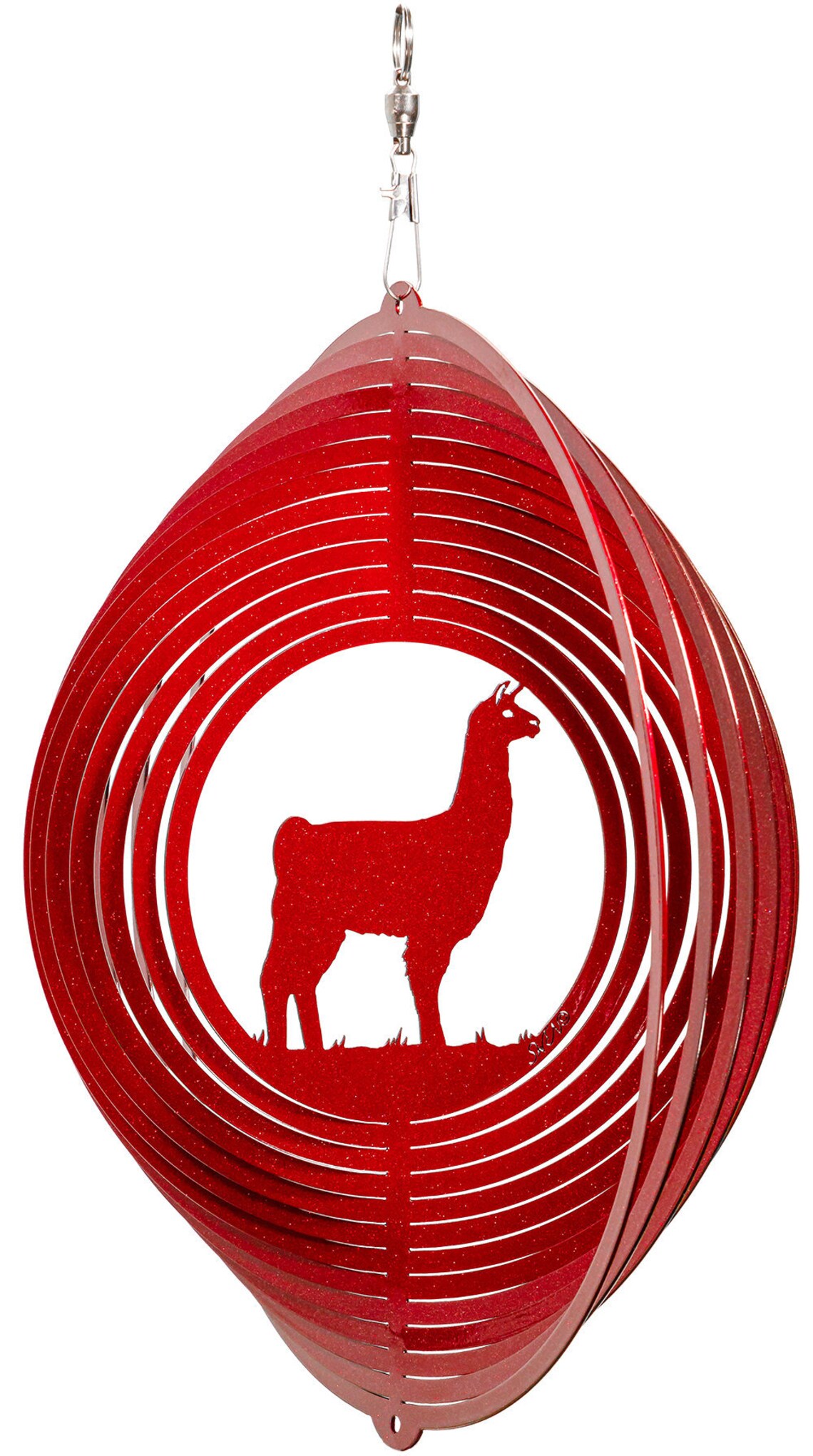 Llama Alpaca Circle Swirly Metal Wind Spinner - Etsy