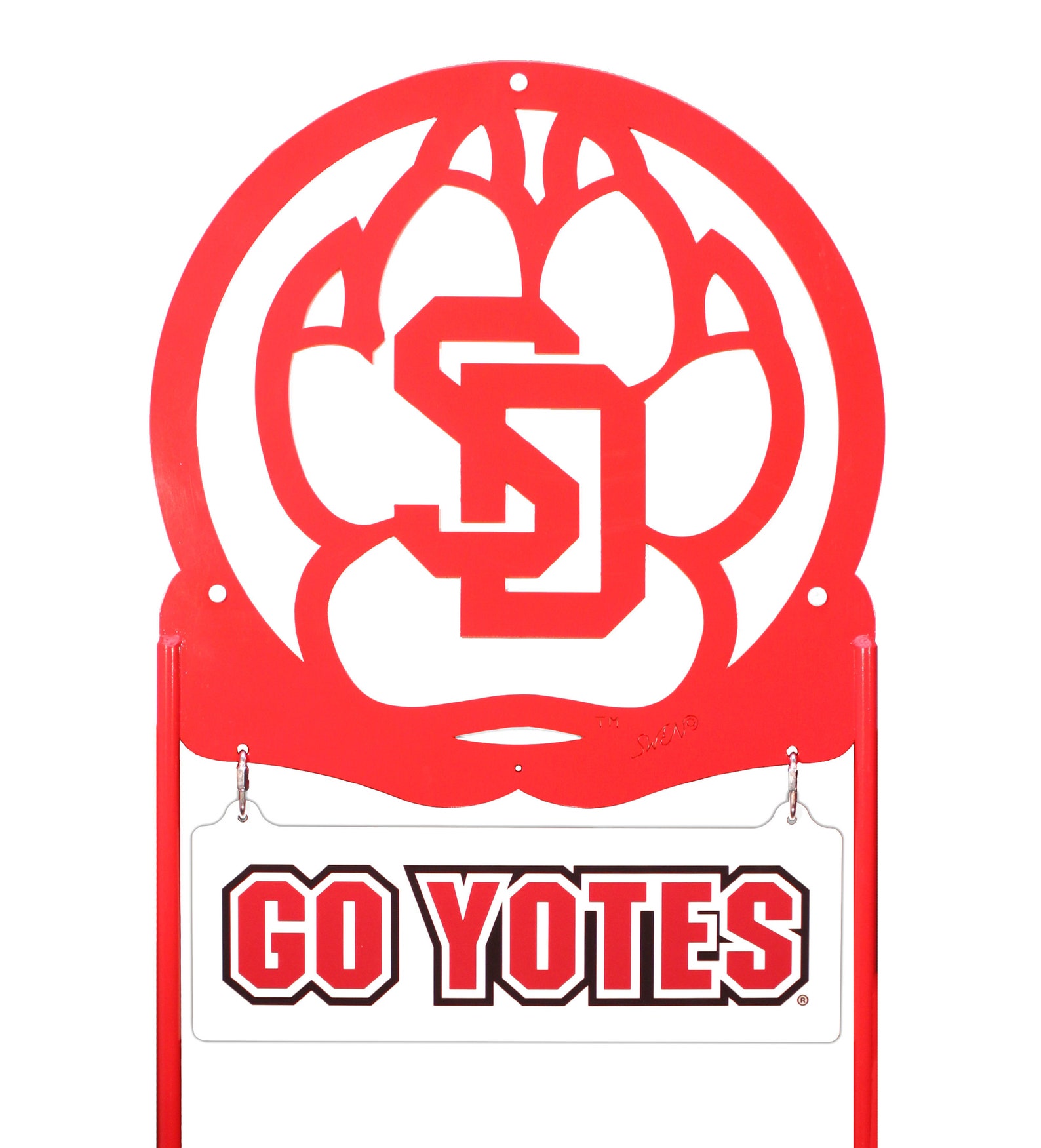 University of South Dakota Coyotes USD Collegiate Logo Metal Yard Sign ...