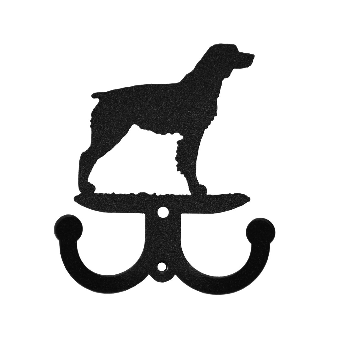 Buy Brittany Spaniel Dog 2 Hook Black Metal Key Chain Leash Holder ...