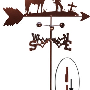 Hand Made Cowboy & Cross Horse Weathervane NEW - Etsy