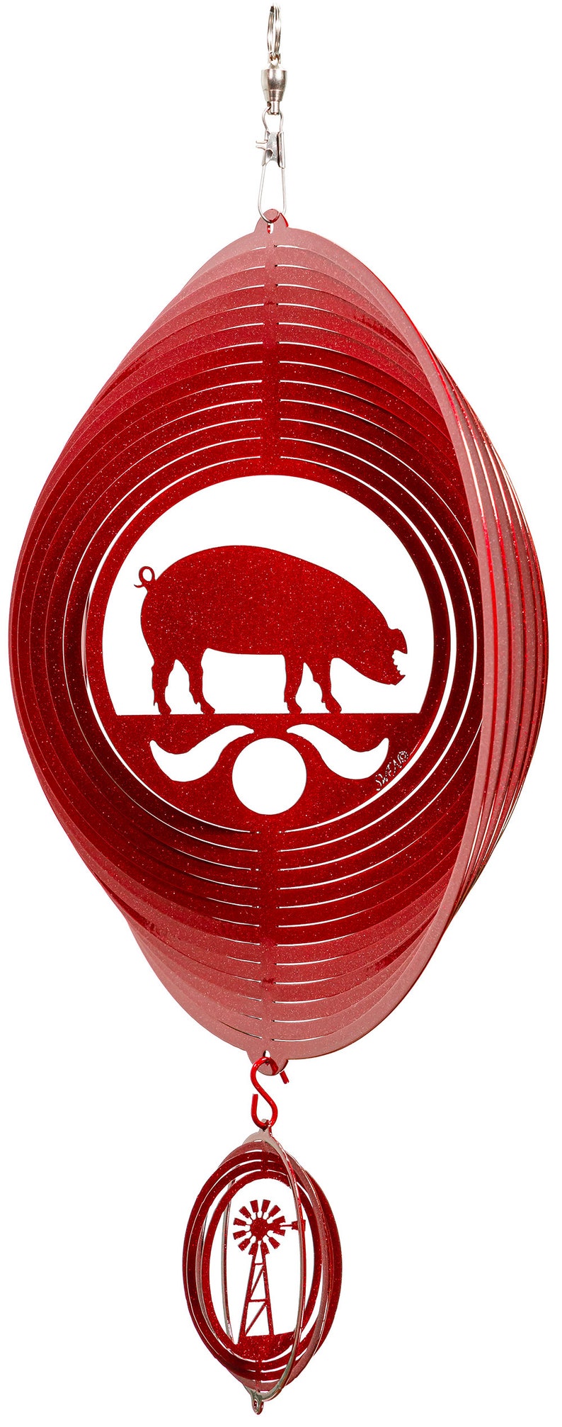 Pig Hog Piggy Swirly Metal Wind Spinner | Etsy