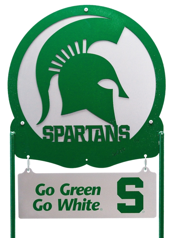 Michigan State Spartans Collegiate Logo Metal Yard Sign - Etsy