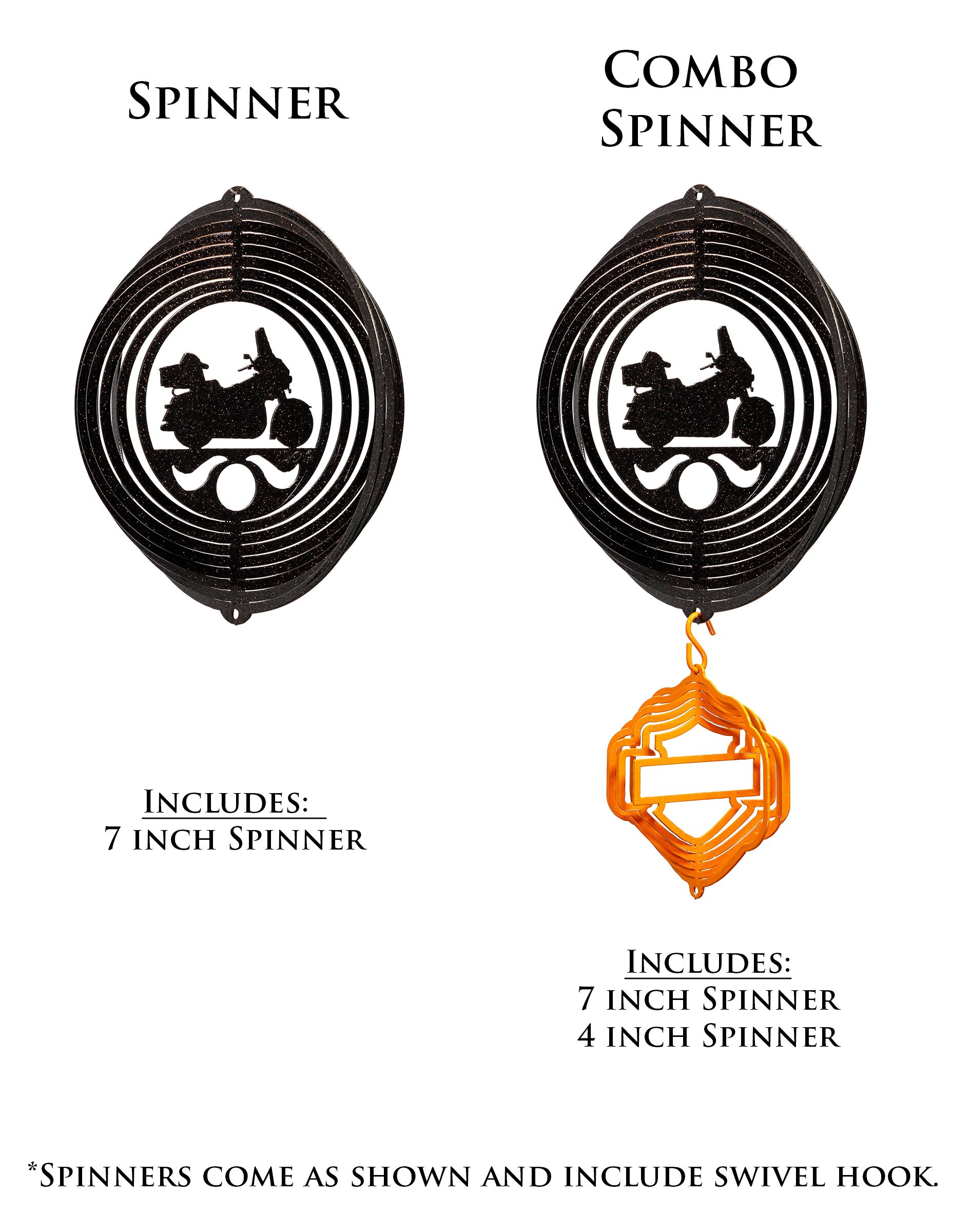 Motorcycle Full Dressed Circle Mini Swirly Metal Wind Spinner | Etsy