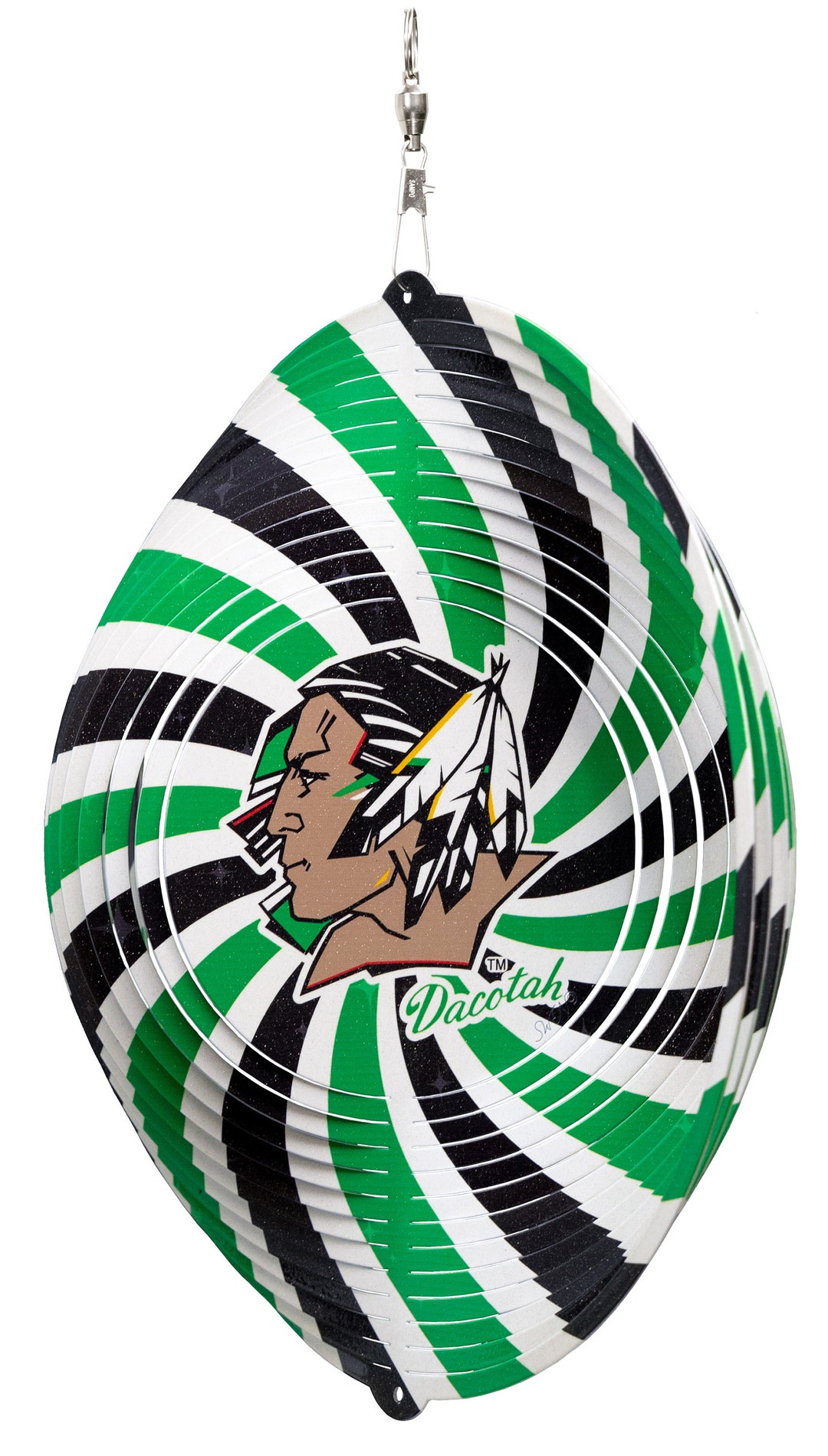 University of North Dakota Fighting Sioux Swirly Metal Wind Spinner - Etsy