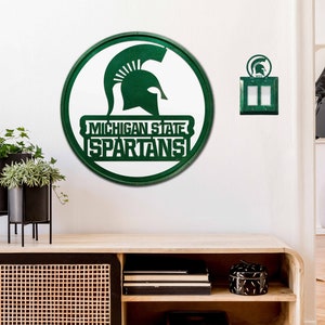 Hand Made Michigan State Spartans Scenic Art Wall Design - Etsy
