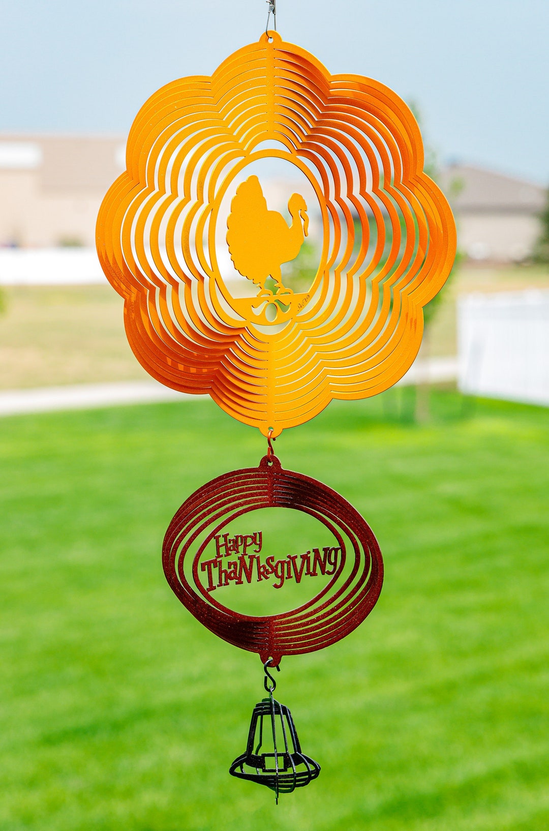 Turkey Thanksgiving Circle Swirly Metal Wind Spinner - Etsy