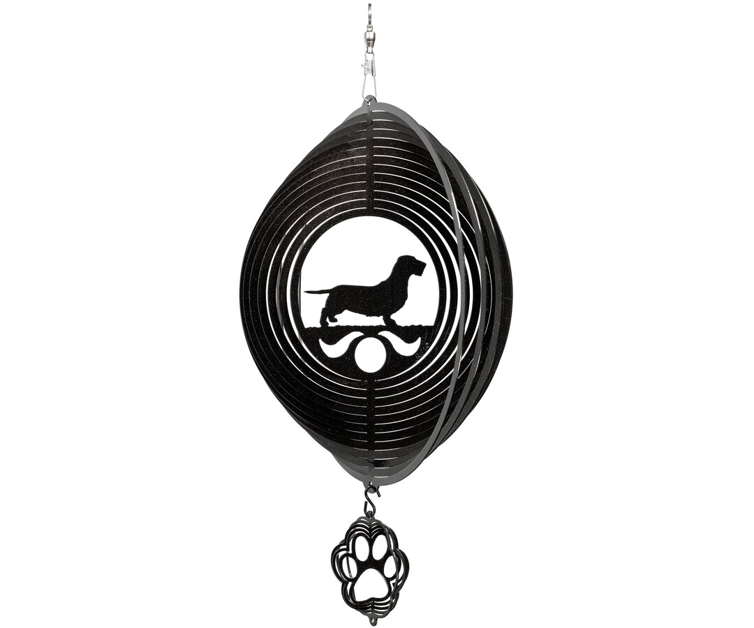 Wirehaired Dachshund Dog Circle Swirly Metal Wind Spinner - Etsy