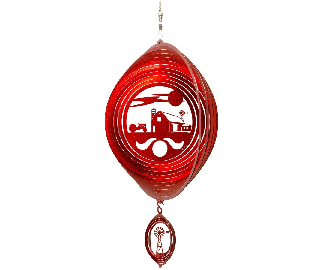 Farm Scene Circle Tractor Swirly Metal Wind Spinner - Etsy