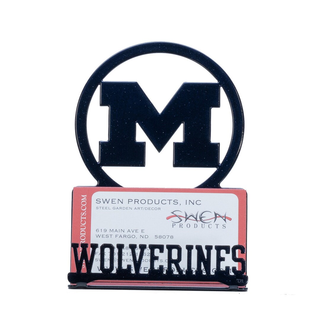 Michigan Wolverines Metal Business Card Holder - Etsy