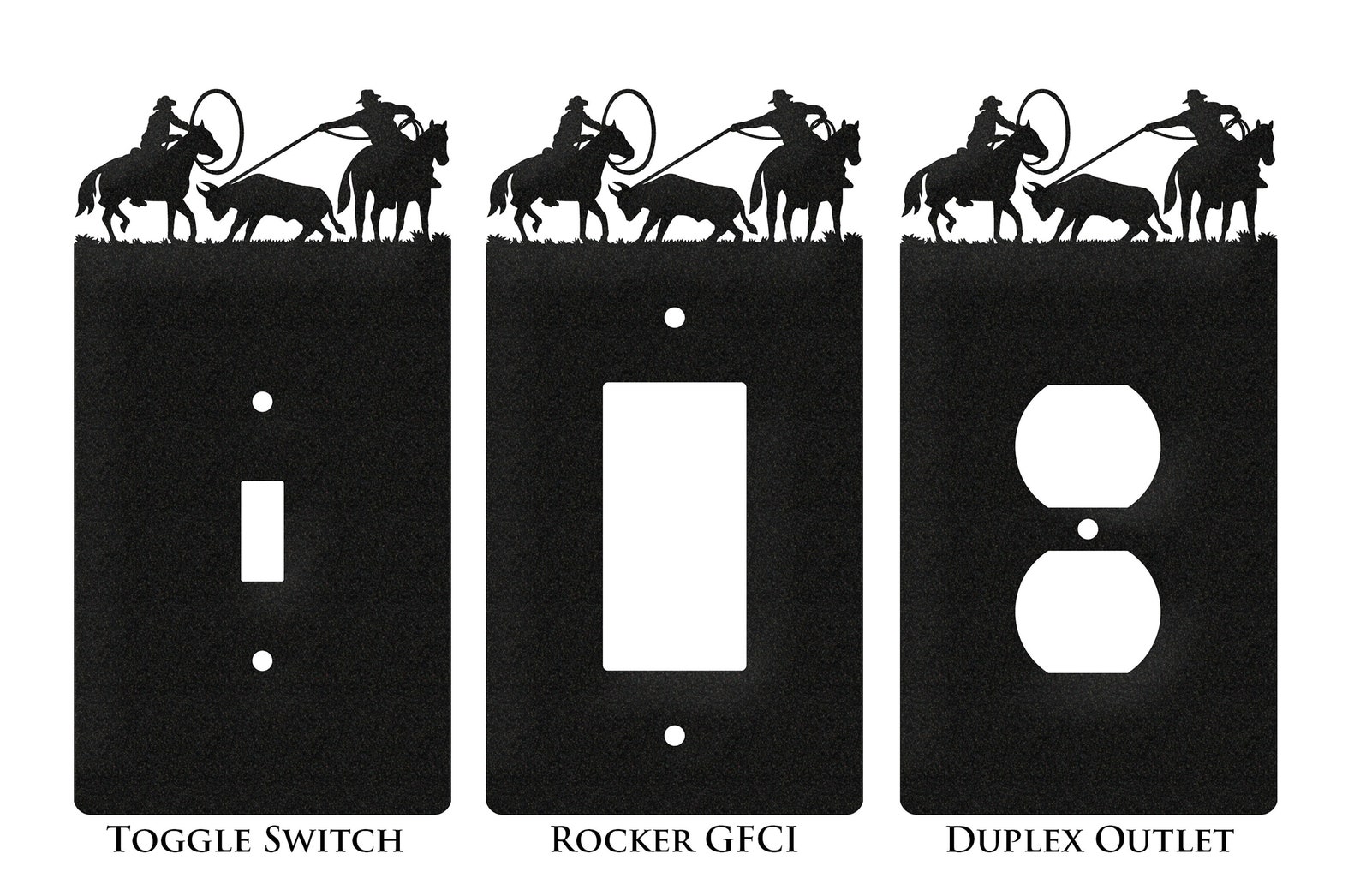 Team Roper Cowboy Horse Light Switch Triple Plate Cover - Etsy