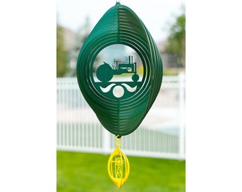Green Tractor Wind Spinner With Spinning Wheels - Etsy