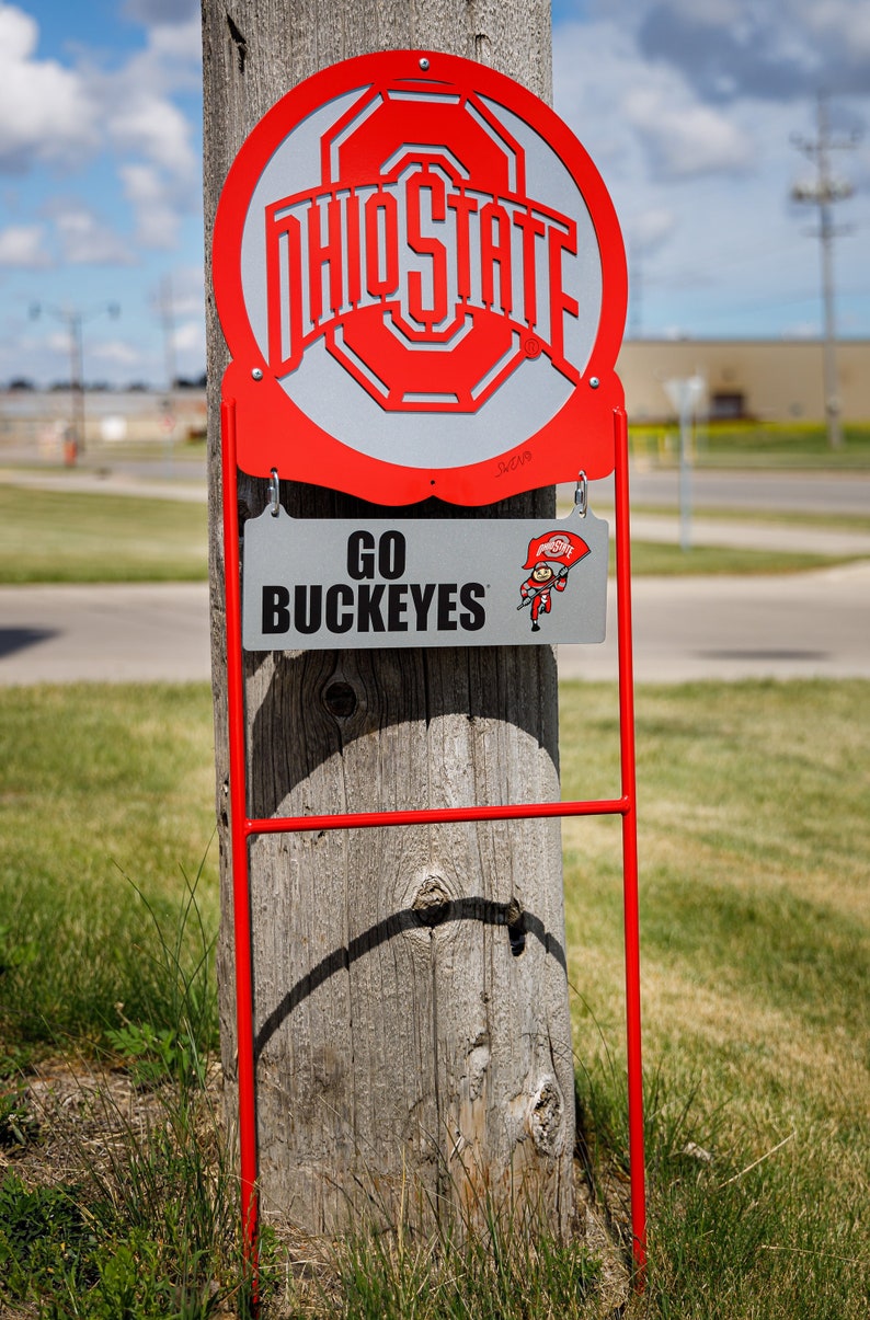 Ohio State Buckeyes Collegiate Logo Metal Yard Sign - Etsy