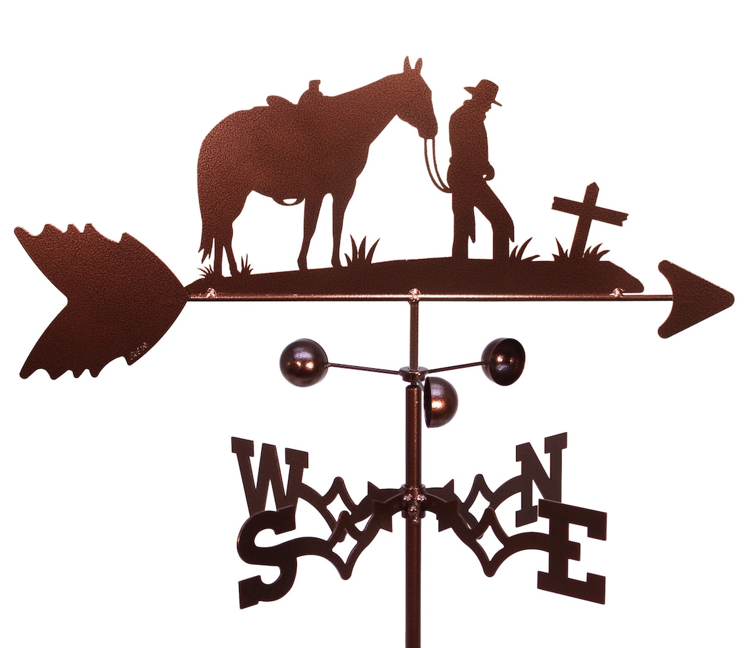 Hand Made Cowboy & Cross Horse Weathervane NEW - Etsy