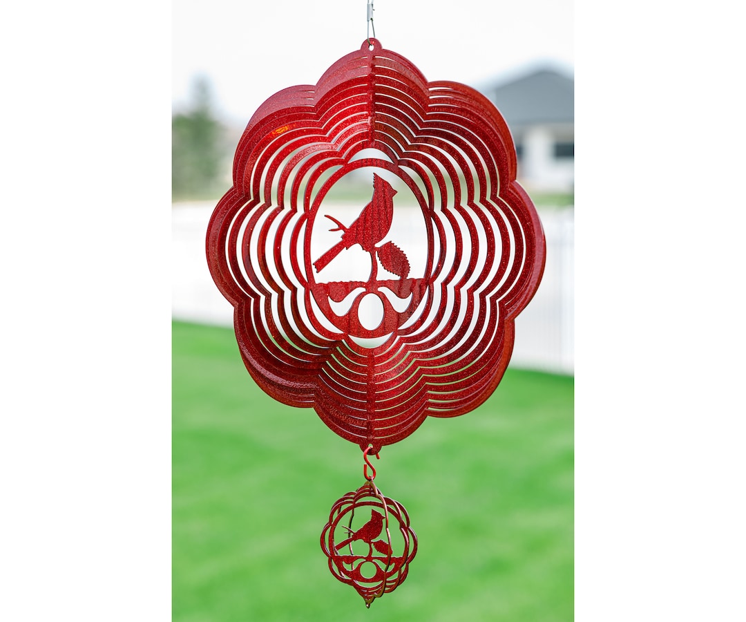 Cardinal Cloud Red Swirly Metal Wind Spinner - Etsy