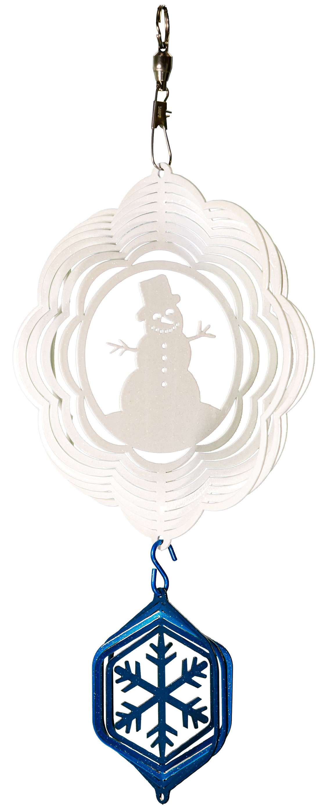 Snowman Cloud Mini Blue Swirly Metal Wind Spinner | Etsy