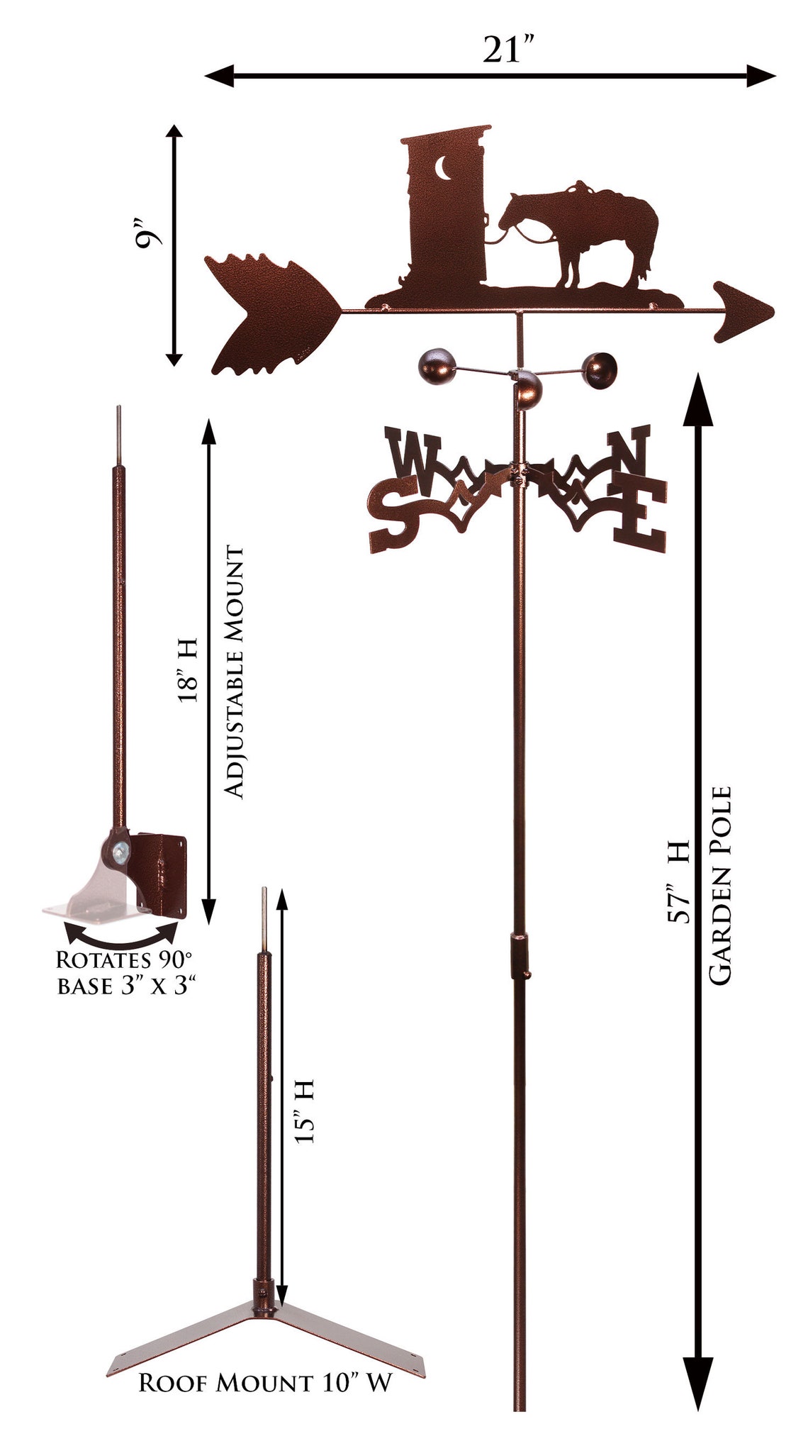 Hand Made Outhouse Cowboy Horse Weathervane NEW - Etsy