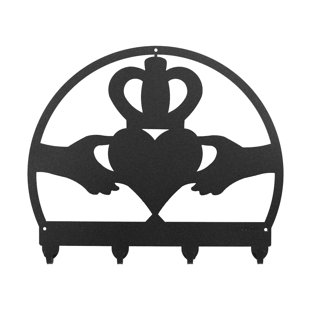 Claddagh Irish Celtic Black Metal Key Chain Leash Holder Hanger - Etsy