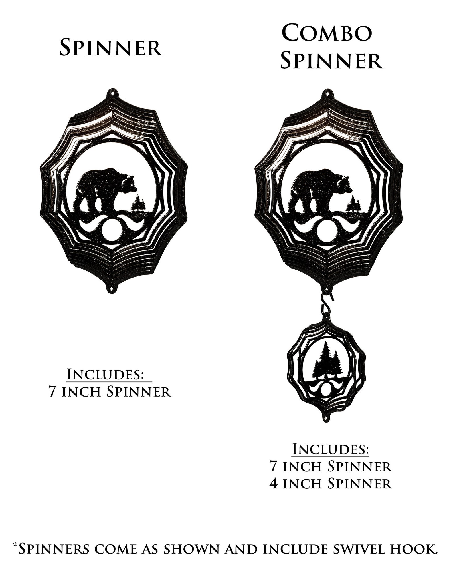 Bear and Cub Web Mini Swirly Metal Wind Spinner - Etsy