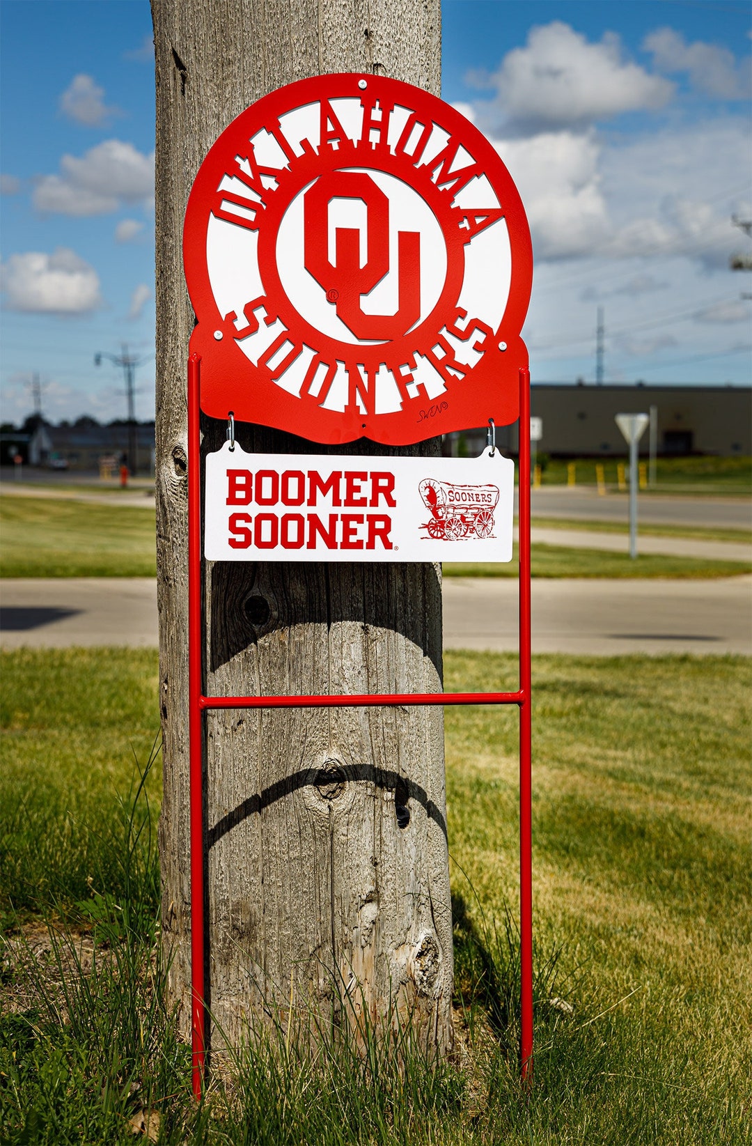 Oklahoma Sooners Metal Yard Sign - Etsy