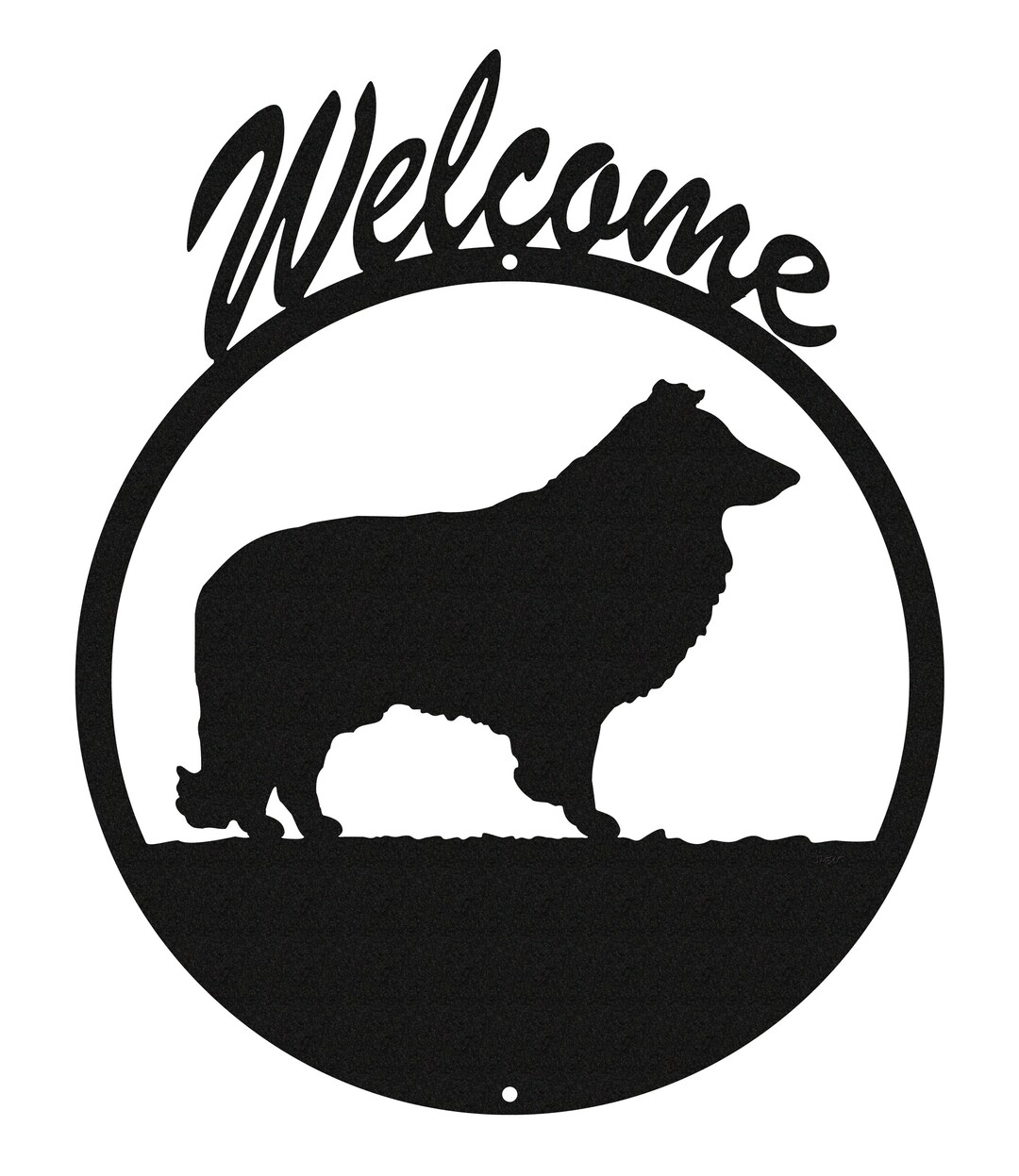 Dog Sheltie Black Metal Welcome Sign - Etsy