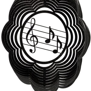 Music Note Notes Clef Cloud Black Swirly Metal Wind Spinner - Etsy