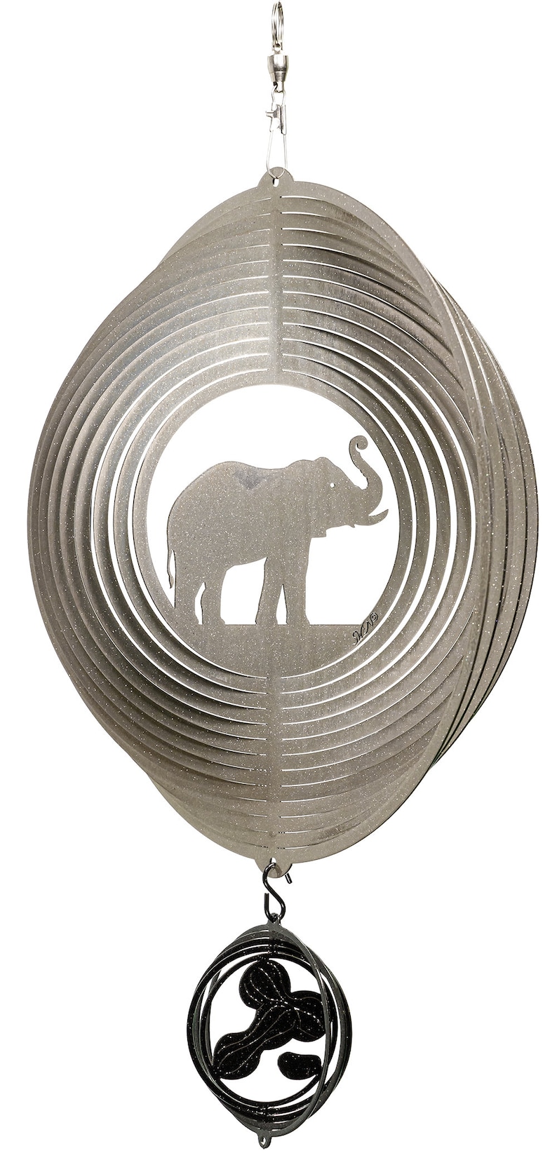 Elephant Circle Swirly Metal Wind Spinner - Etsy