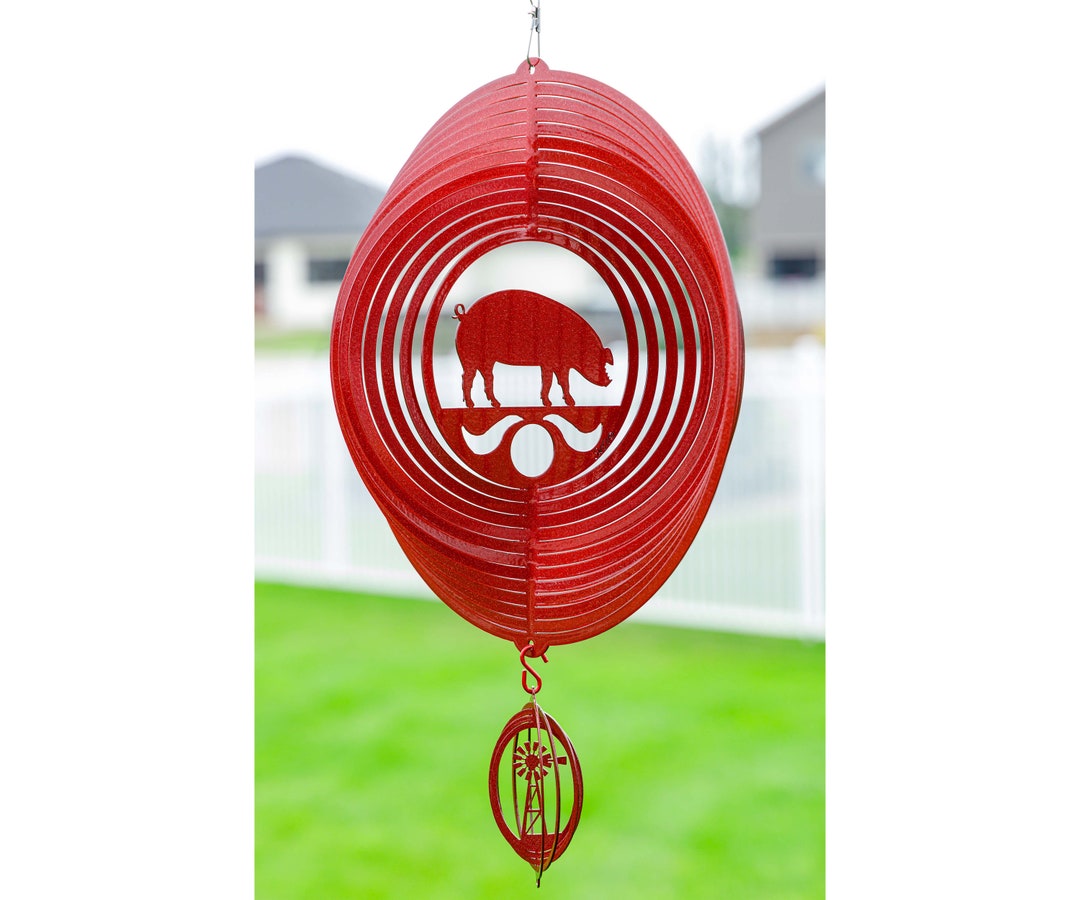 Pig Hog Piggy Swirly Metal Wind Spinner - Etsy