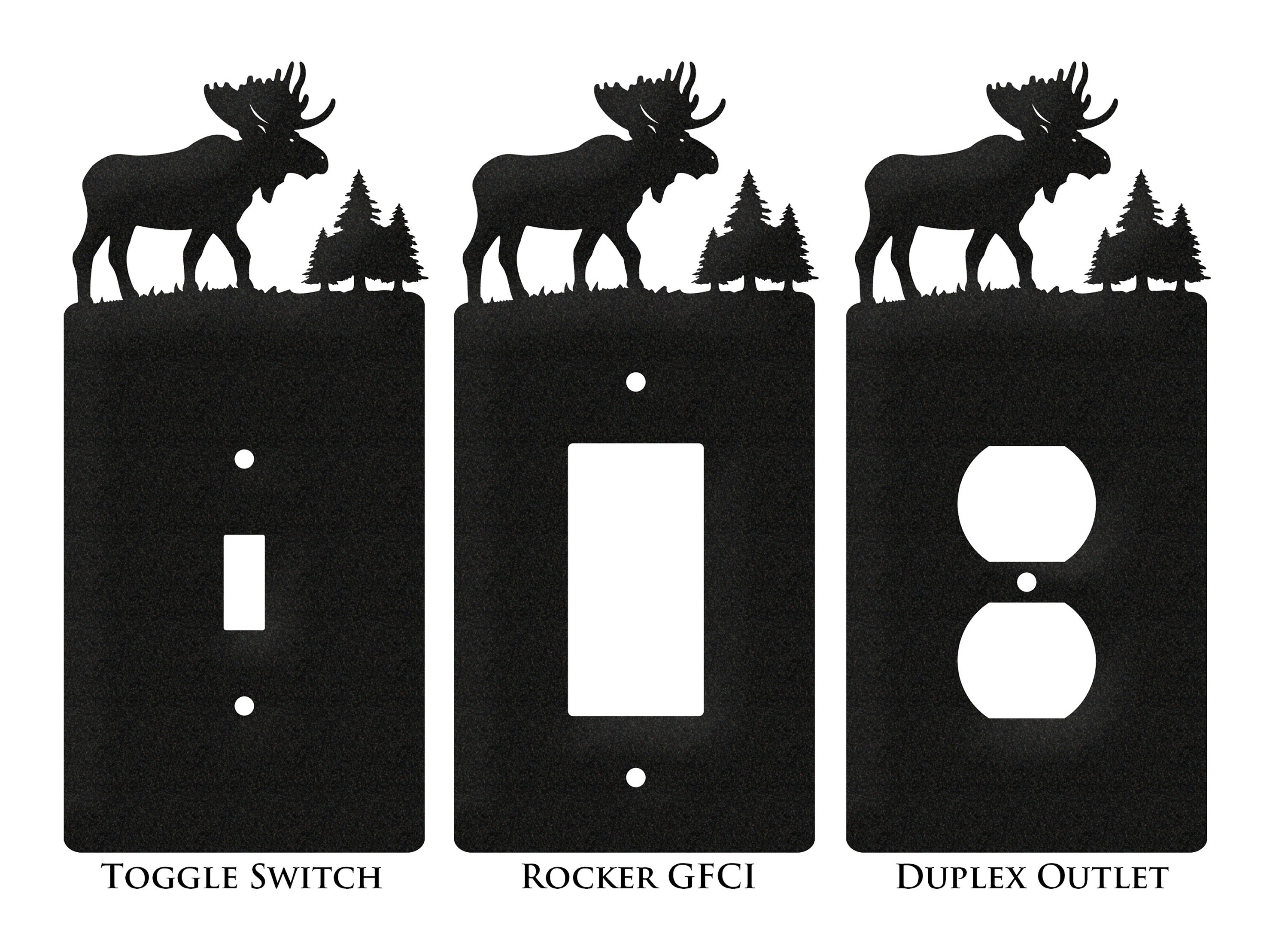 Moose Wildlife Light Switch Triple Plate Cover - Etsy