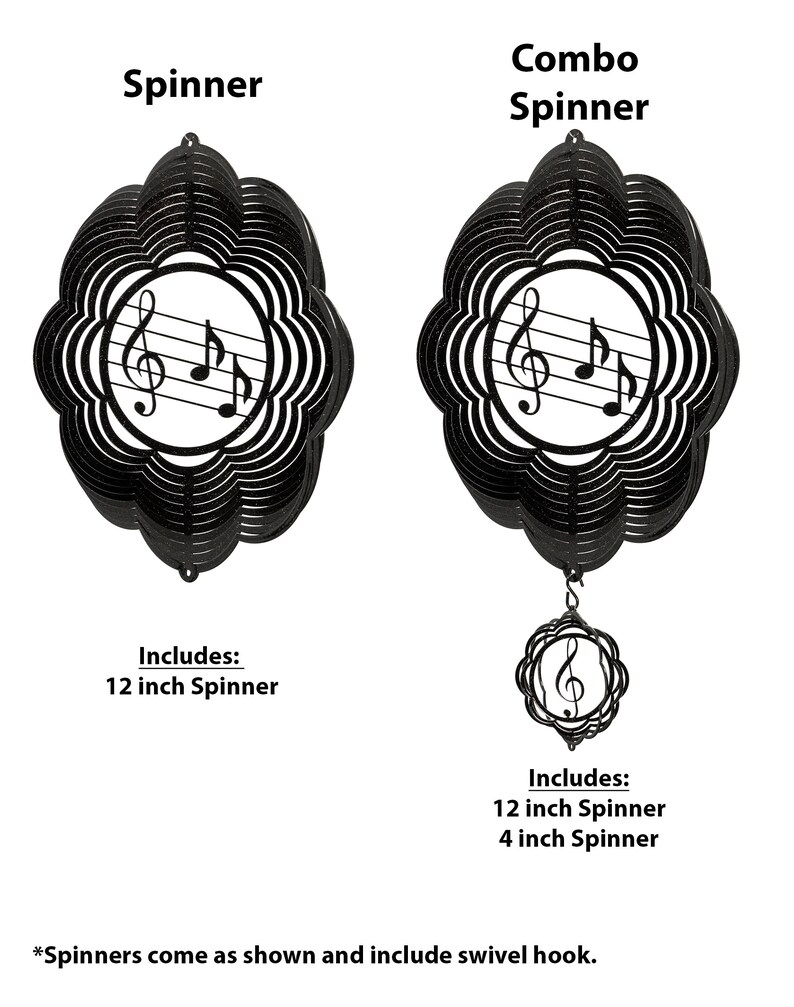 Music Note Notes Clef Cloud Black Swirly Metal Wind Spinner - Etsy