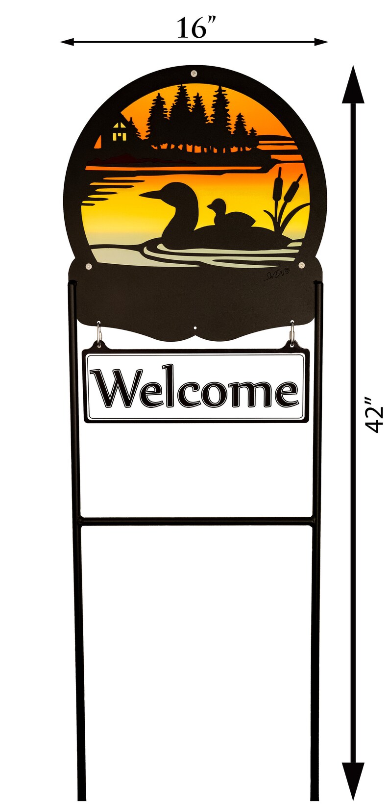 Loon Duck Bird Metal Yard Sign - Etsy