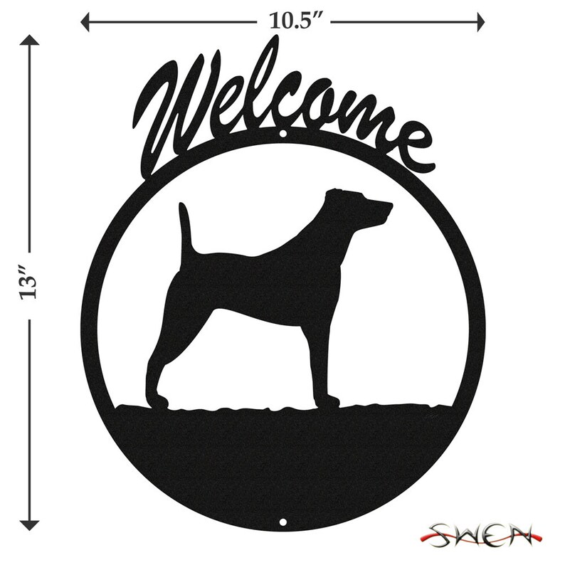 Dog Jack Russell Black Metal Welcome Sign | Etsy