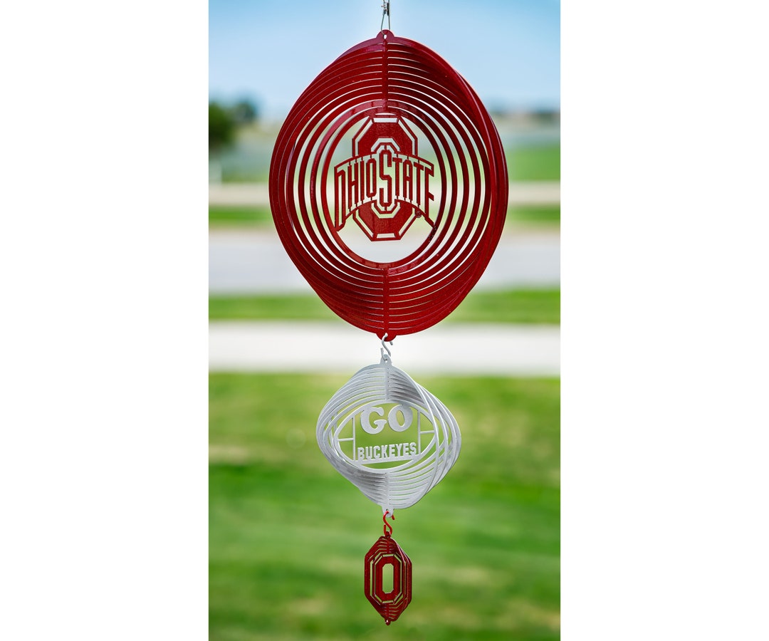 Ohio State Buckeyes Red Swirly Metal Wind Spinner - Etsy