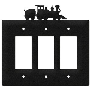 Coal Train Engine Locomotive Railroad Light Switch Triple Plate Cover ...